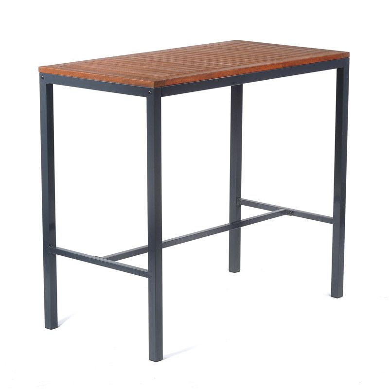 Dorset 60 x 120cm Square Hardwood Metal Bar Table Outdoor Durable