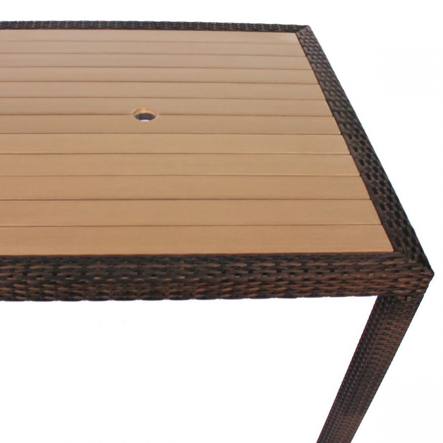 Classic Rattan Large Square Polywood Dining Table